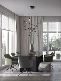 LED lustr Raccio 1805 černé s dálkovým ovládáním