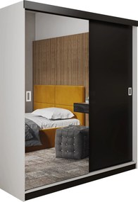Posuvná skříň RETRO 1 138 - bílý + černý 138x205x59 cm