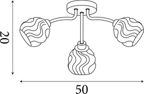 Searchlight 11523-3GO Stropní tříramenny lustr ASTRAL GOLD &amp; čiré sklo