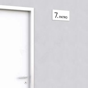ACCEPT Označení podlaží "7. PATRO" - stříbrná tabulka - černý popis