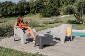 PETRA ARMCHAIR plastové křeslo, šedá