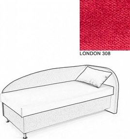 Dřevona - Elitte Čalouněná postel AVA NAVI, s úložným prostorem, 90x200, pravá, LONDON 308