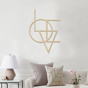 dřevo života Dřevěná dekorace na zeď LOVE Zvolte rozměr (cm): 60x85, Zvolte barvu dekoru: Javor