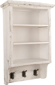Béžová antik nástěnná dřevěná polička Camille - 36*17*57cm