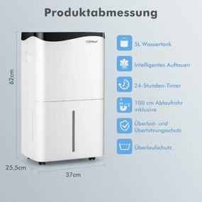 Costway Dehumidifier room dehumidifier mobile dehumidifier electric dehumidifier