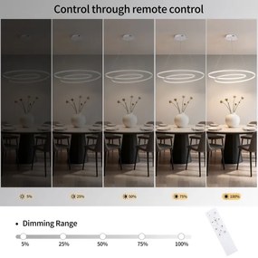 Brilagi-LED Stmívatelný lustr na lanku TWISTER LED/105W/230V pr. 100 cm bílá+DO