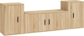 3dílný set TV skříněk dub sonoma kompozitní dřevo 3188513