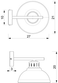 Nástěnná lampa SVEN 1xE27/15W/230V šedá