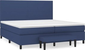 Box spring postel s matrací modrá 200x200 cm textil 3136467