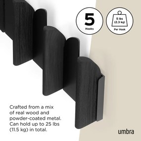 Matně černý ocelový nástěnný věšák 43 cm Saloon – Umbra
