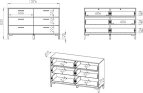 Komoda se šuplíky BEDA - dub artisan