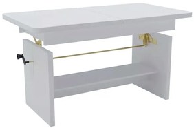Konferenční stolek JANEK 2v1 | rozkládací 116-156 cm | bílá