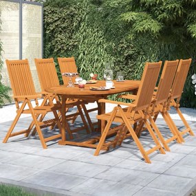 7dílný zahradní jídelní set masivní akáciové dřevo 120-170 cm 3079644