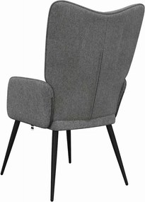 Relaxační židle tmavě šedá textil 327942