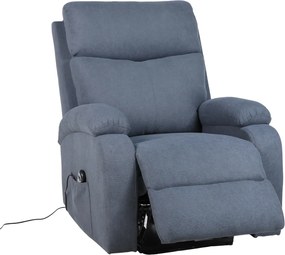 TV křeslo NIDO s elektrickým polohováním — látka, šedá, nosnost 130 kg