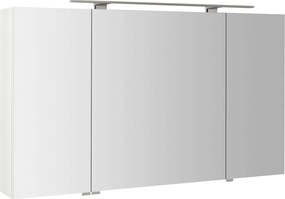 Sapho Riwa - Zrcadlová skříňka s LED osvětlením, 121x70x17 cm, 3 dvířka, lesklá bílá RIW120-0030