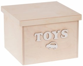 FK Dřevěný box na hračky - Toys 20x20x15 cm, Přírodní