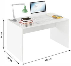 Psací stůl, bílá, RIOMA TYP 11