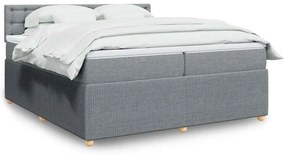 Box spring postel s matrací světle šedá 200 x 200 cm textil 3287577