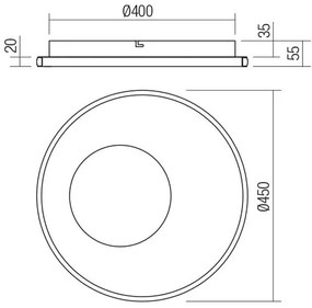 Redo 05-959-LED Stmívatelné stropní svítidlo SINTESI LED/45W/230V 3000-6000K +DO