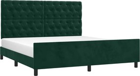 Rám postele bez matrace tmavě zelená 160 x 200 cm samet 3125949