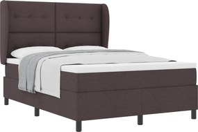 Postel s boxspringem s čelo Tmavě hnědá 140 x 190 cm textil 3340560