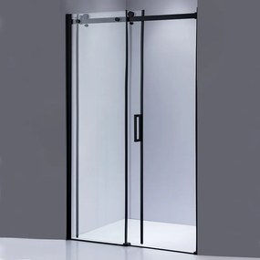 BPS-koupelny Posuvné sprchové dveře HYD-PD03 110 černá/transparent pro instalaci do niky