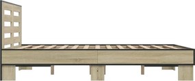 Rám postele dub sonoma 120 x 200 cm kompozitní dřevo a kov 3280108