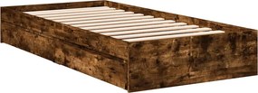 Rám postele se zásuvkami kouřový dub 75x190 cm kompozitní dřevo 3280717