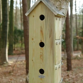 Ptačí budka Simi, 50,5x20x18 cm, dřevo/kov, hnědá