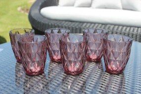 Růžové skleněné sklenice 270ml 6ks