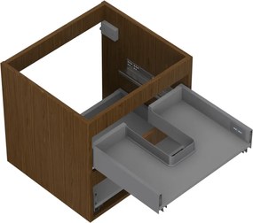 Mexen Box-A, závěsná skříňka 50 cm, 2 zásuvky, ořech, 91AX0-0500-470-2-86