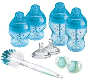 Tommee Tippee Sada kojeneckých lahviček C2N ANTI-COLIC s kartáčem Blue