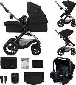 | KINDERKRAFT - Kombinovaný kočárek 3v1 MOOV 2 XL Air Black | KSMOOVXLBLK0000