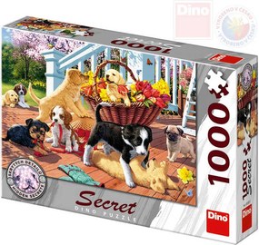 DINO Puzzle 1000 dílků Štěňata skrytá tajemství 66x47cm skládačka v krabici dn532557
