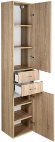 Aqualine, ZOJA/KERAMIA FRESH skříňka vysoká 35x184x29cm, dub platin, 51222