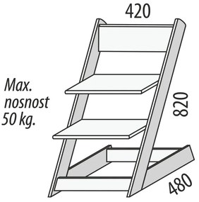 Židle Klára 2-dětská polohovací Domestav 407/2 Materiál: Buk cink, Povrchová úprava: Moření