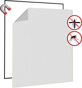 Magnetická okenní síť proti hmyzu bílá 120 x 140 cm 153853