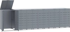 Box na 6 popelnic šedý 414 x 79 x 117 cm ocel 3279991