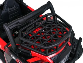 Ramiz Elektrická terénní bugina UTV pro děti červená + dálkové ovládání + zavazadlový prostor + pomalý start + EVA kola + MP3 LED