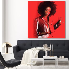 Gario Obraz na plátně Versace Portrét Červená móda ženy - Irina Sadykova Rozměry: 30 x 30 cm