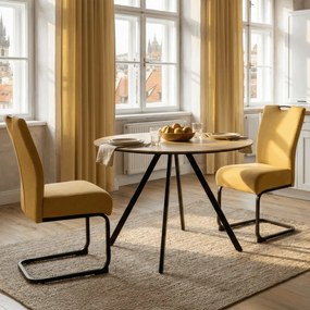 Kulatý jídelní stůl 100x100cm HT-R5010 OAK, lamino, dub