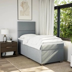 Box spring postel s matrací světle šedá 80 x 200 cm textil 3290308
