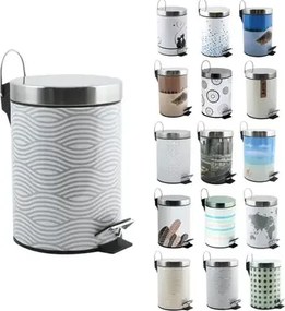 MSV DECORS pedálový odpadkový koš 3 L / ocel / vlnkovaný motiv