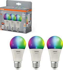 Osram Světelný zdroj »Smart Mat«, 3 kusy (A60, E27, 2700 K, Rgbw, matná)