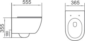 Mexen Carmen 2.0 WC Mísa Rimless Tornado se sedátkem slow-close slim, duroplast, bílý lesk - 3088L4000T