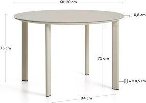 Kulatý zahradní jídelní stůl se skleněnou deskou ø 120 cm Erice – Kave Home