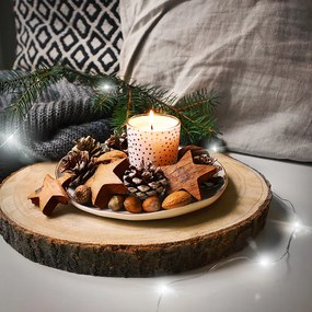 Solight vánoční řetěz stříbrný, 50x mini LED, 5m, 3 x AA, studené světlo
