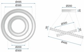 Toolight LED závěsné osvětlení APP418-CP