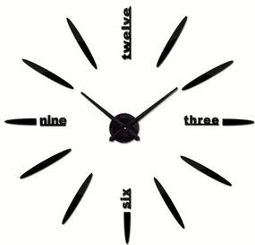 Nástěnné 3D hodiny - motiv jehla Varianta: Černá, Velikost: 119 cm